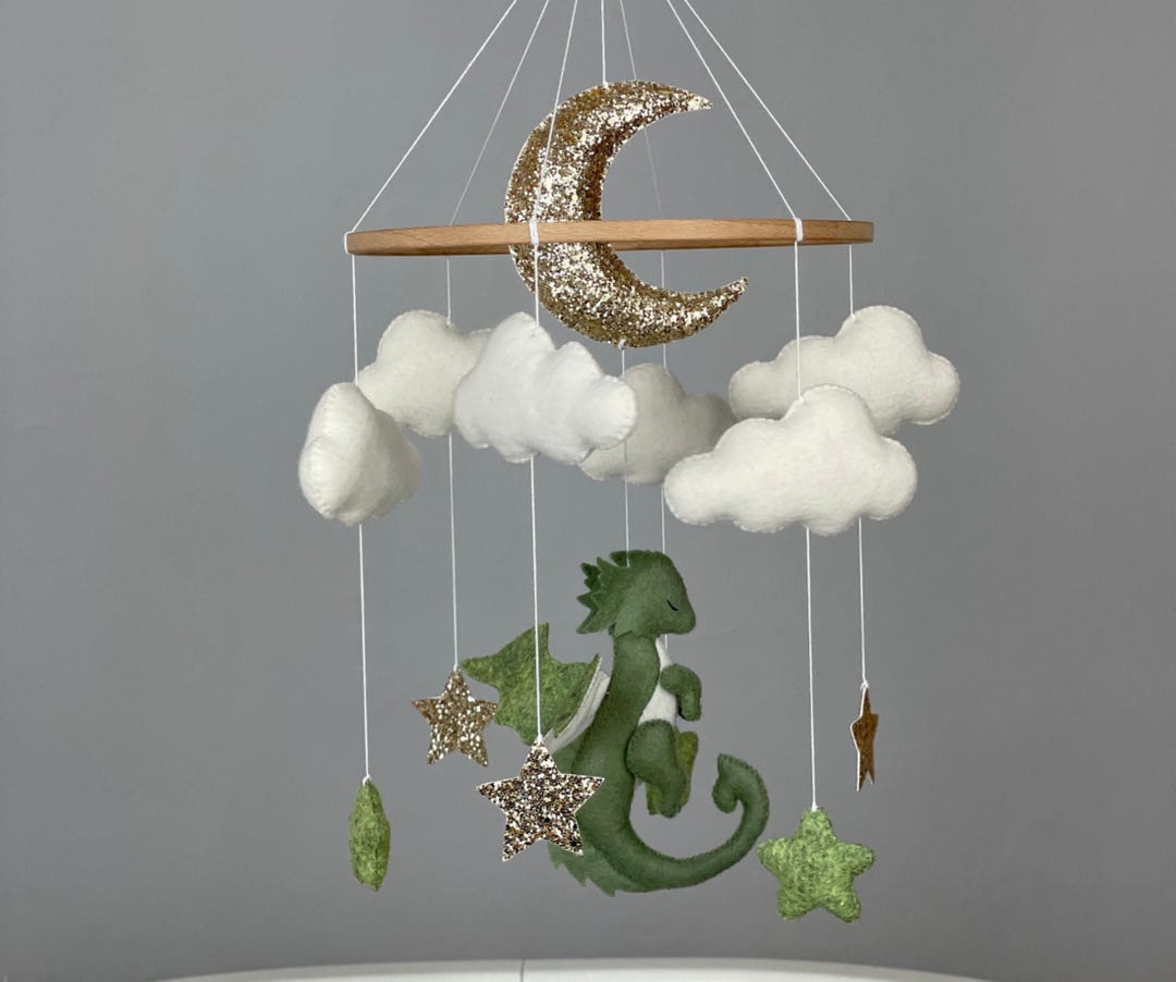 Dragon Baby Mobile Boy Fantasy Theme Nursery Dragon Crib Mobile Felt ...