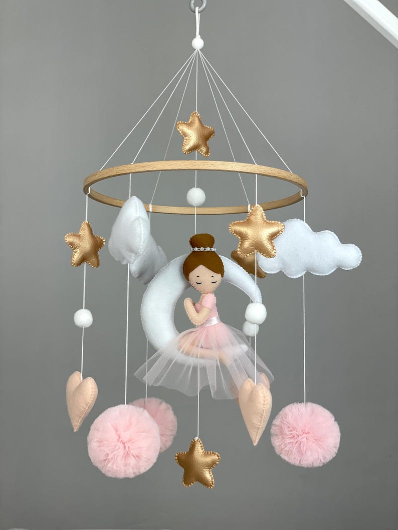 Ballerina Mobile for Baby Girl Ballerina Nursery Decor Boho Baby Mobile ...