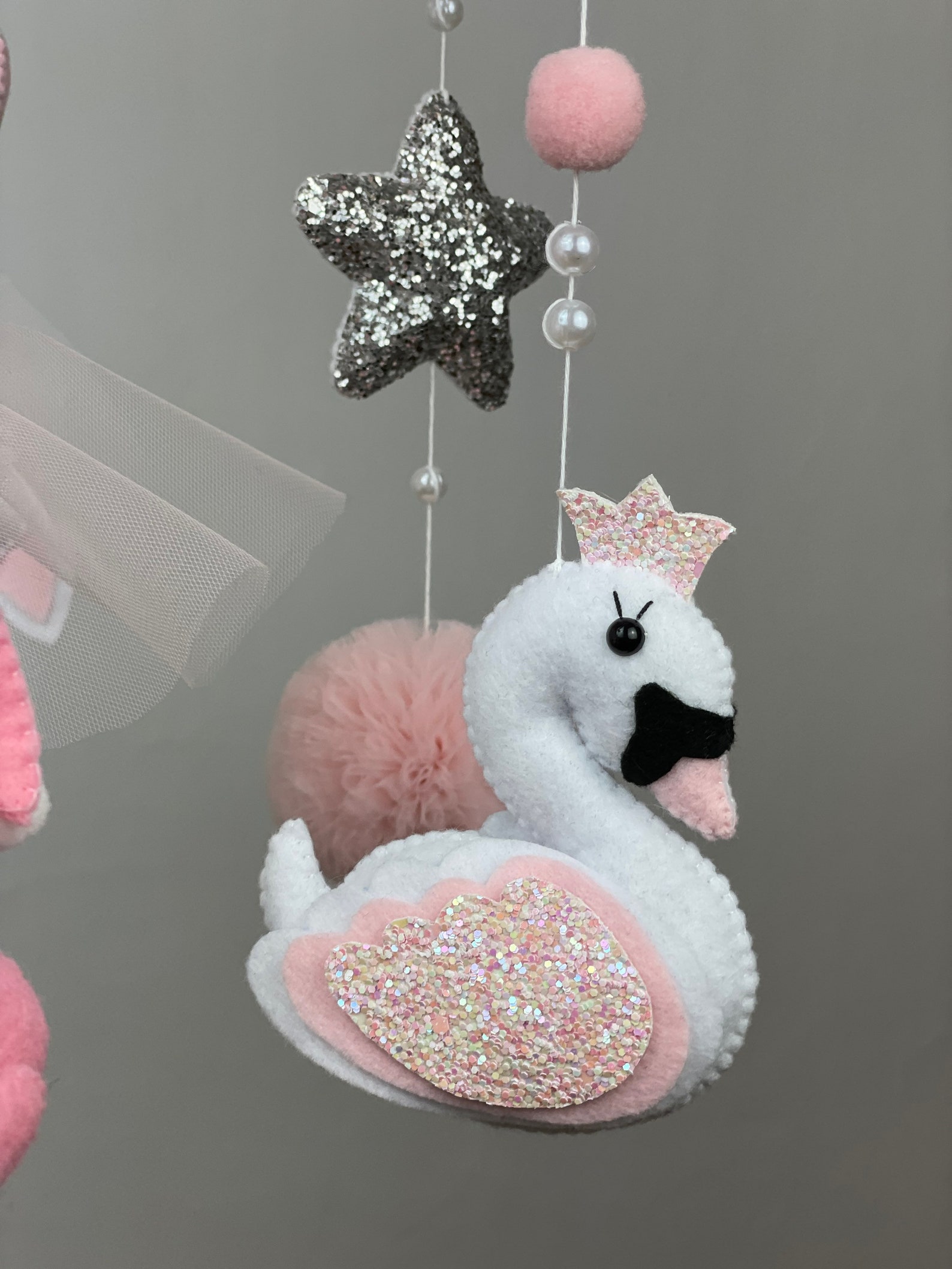 Baby Mobile Girl Princess Nursery Boho Mobile Felt Baby Mobile Baby ...