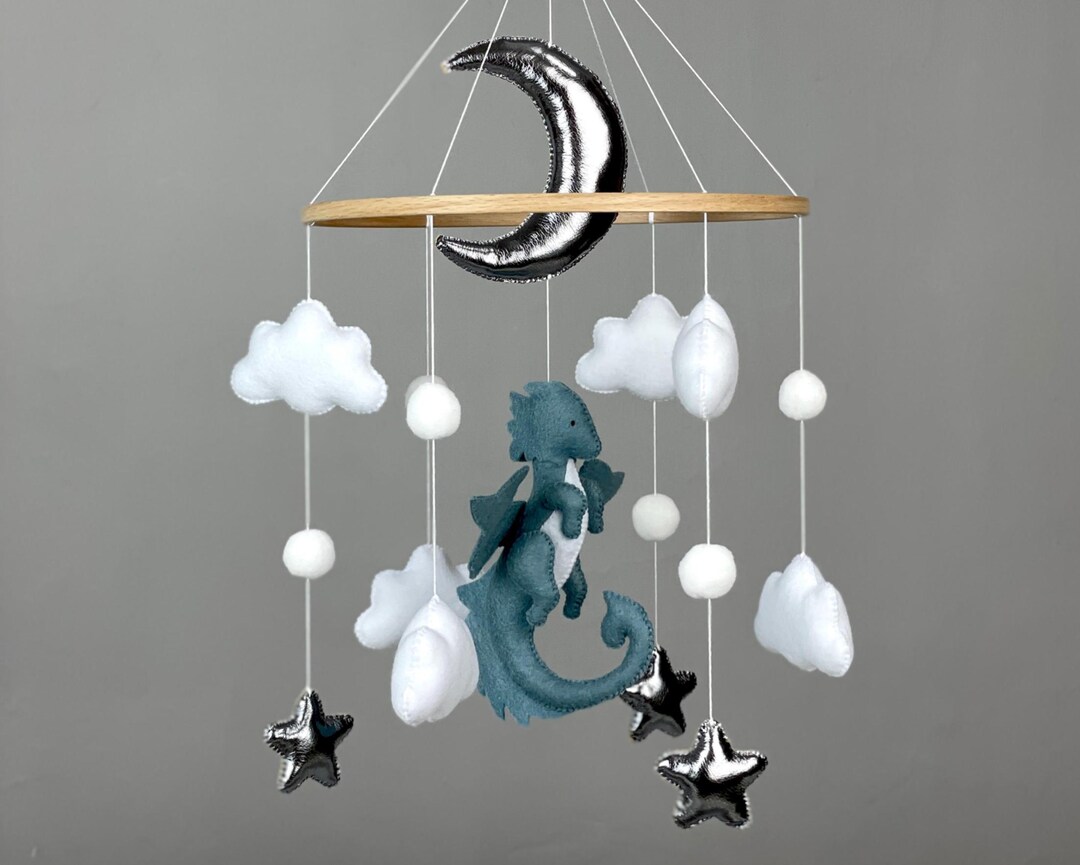 Blue Dragon Baby Mobile for Boy Dragon Crib Mobile Fantasy Nursery ...