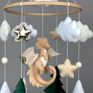 Dragon Baby Mobile Crib Fantasy Nursery Decor Felt Dragon Hanging ...