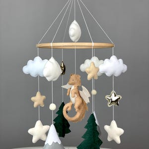 Dragon Baby Mobile Crib Fantasy Nursery Decor Felt Dragon Hanging ...