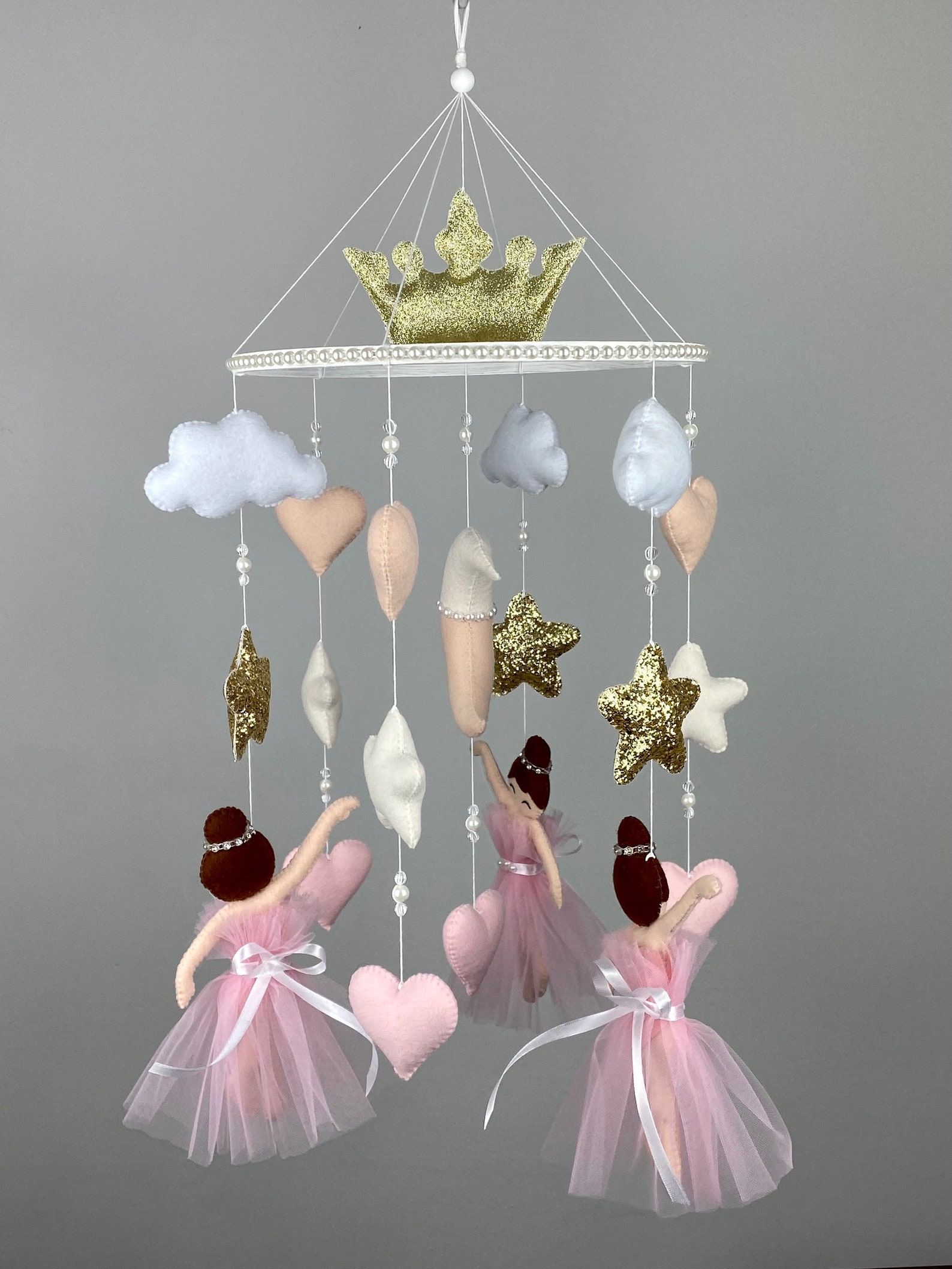Ballerina Baby Mobile Girl Nursery Felt Crib Mobile New Baby Gift Girl ...