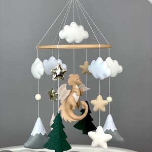 Dragon Baby Mobile Crib Fantasy Nursery Decor Felt Dragon Hanging ...