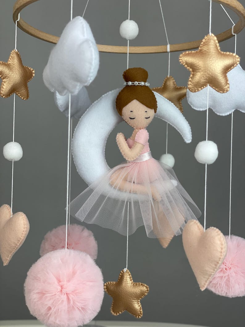 Ballerina Mobile for Baby Girl Ballerina Nursery Decor Boho Baby Mobile ...