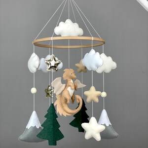 Dragon Baby Mobile Crib Fantasy Nursery Decor Felt Dragon Hanging ...