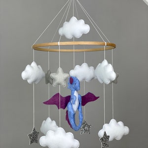 Dragon Baby Mobile Sapphire Dragon Crib Mobile Felt Hanging Dragon ...
