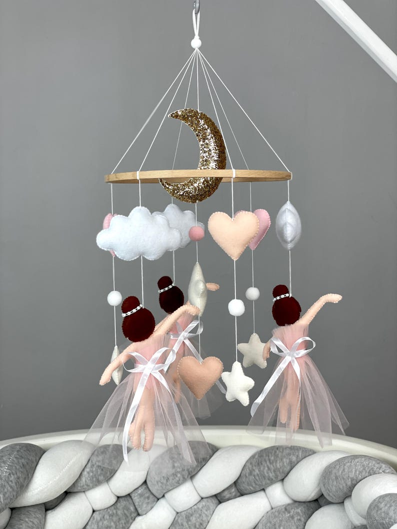 Ballerina Baby Mobile Girl Ballerina Nursery Decor Boho Baby Mobile ...