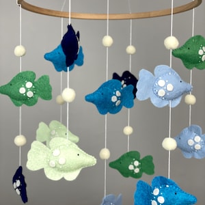 Fish Mobile for Baby Boy Nautical Nursery Decor Under the Sea Mobile ...