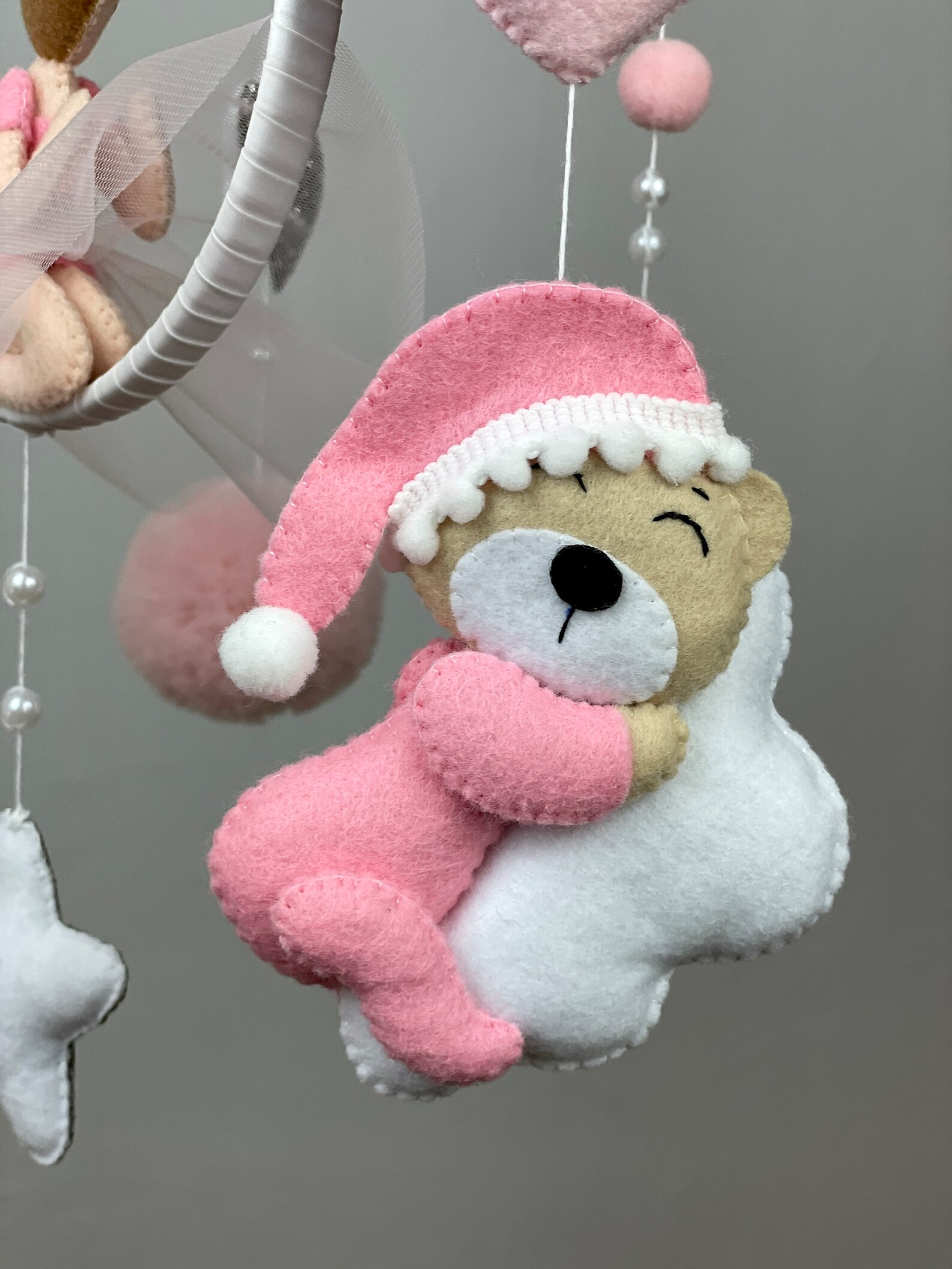 Baby Mobile Girl Princess Nursery Boho Mobile Felt Baby Mobile Baby ...