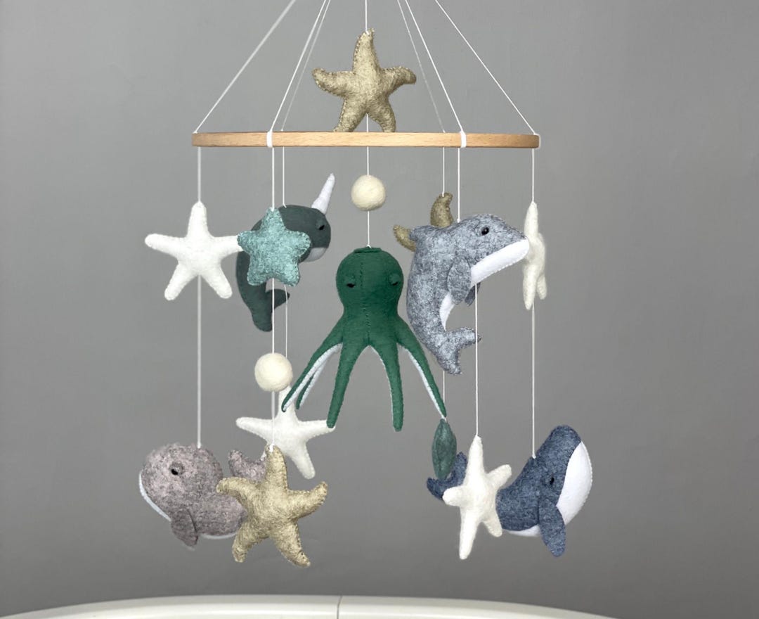 Ocean Baby Mobile Neutral Nautical Nursery Decor Octopus Under the Sea ...