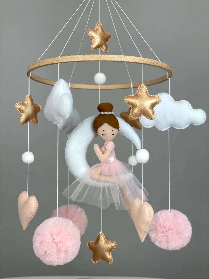 Ballerina Mobile for Baby Girl Ballerina Nursery Decor Boho Baby Mobile ...