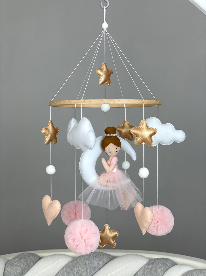 Ballerina Mobile for Baby Girl Ballerina Nursery Decor Boho Baby Mobile ...