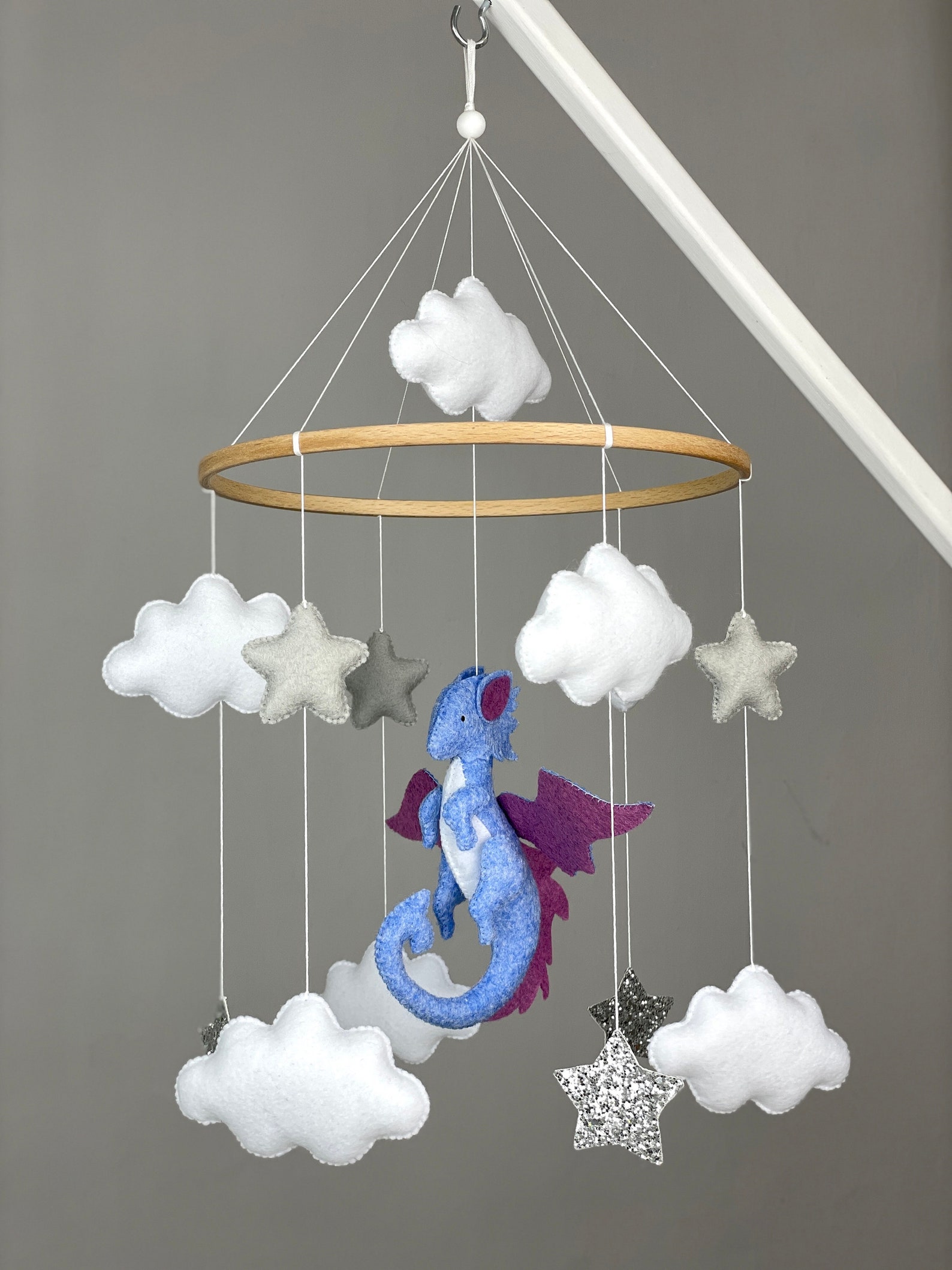 Dragon Baby Mobile Sapphire Dragon Crib Mobile Felt Hanging Dragon ...