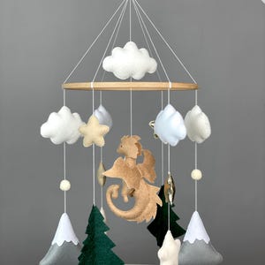 Dragon Baby Mobile Crib Fantasy Nursery Decor Felt Dragon Hanging ...