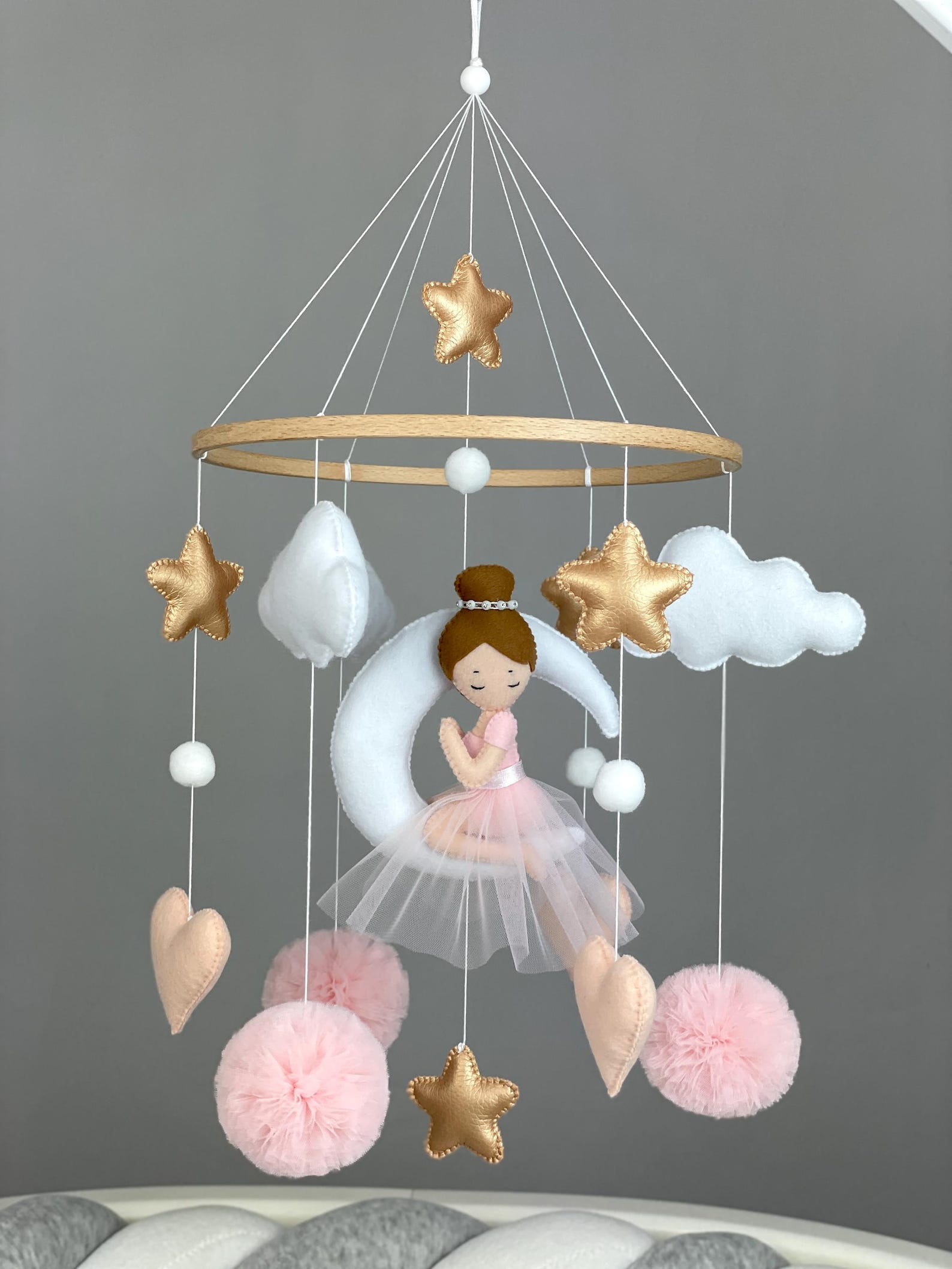 Ballerina Mobile for Baby Girl Ballerina Nursery Decor Boho Baby Mobile ...