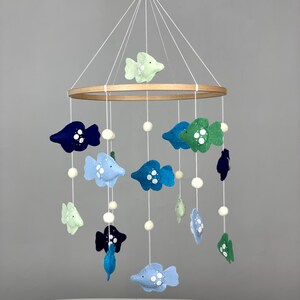 Fish Mobile for Baby Boy Nautical Nursery Decor Under the Sea Mobile ...