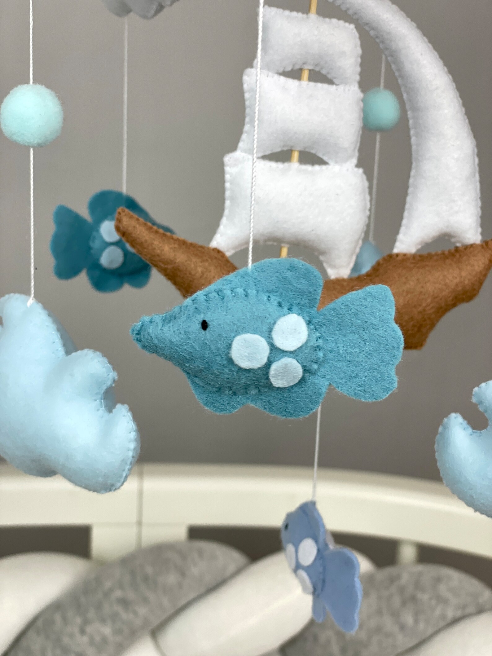 Ocean Baby Mobile Boy Ship Mobile Nautical Nursery Decor Baby Crib ...
