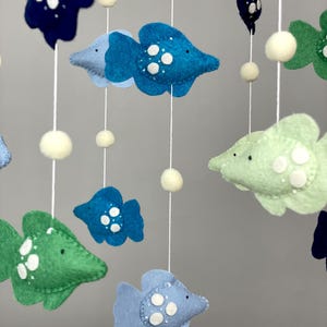 Fish Mobile for Baby Boy Nautical Nursery Decor Under the Sea Mobile ...
