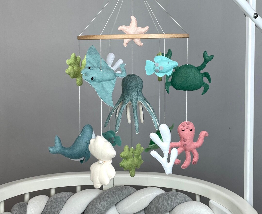 Ocean Baby Mobile Octopus Under the Sea Mobile Felt Sea Animals Mobile ...
