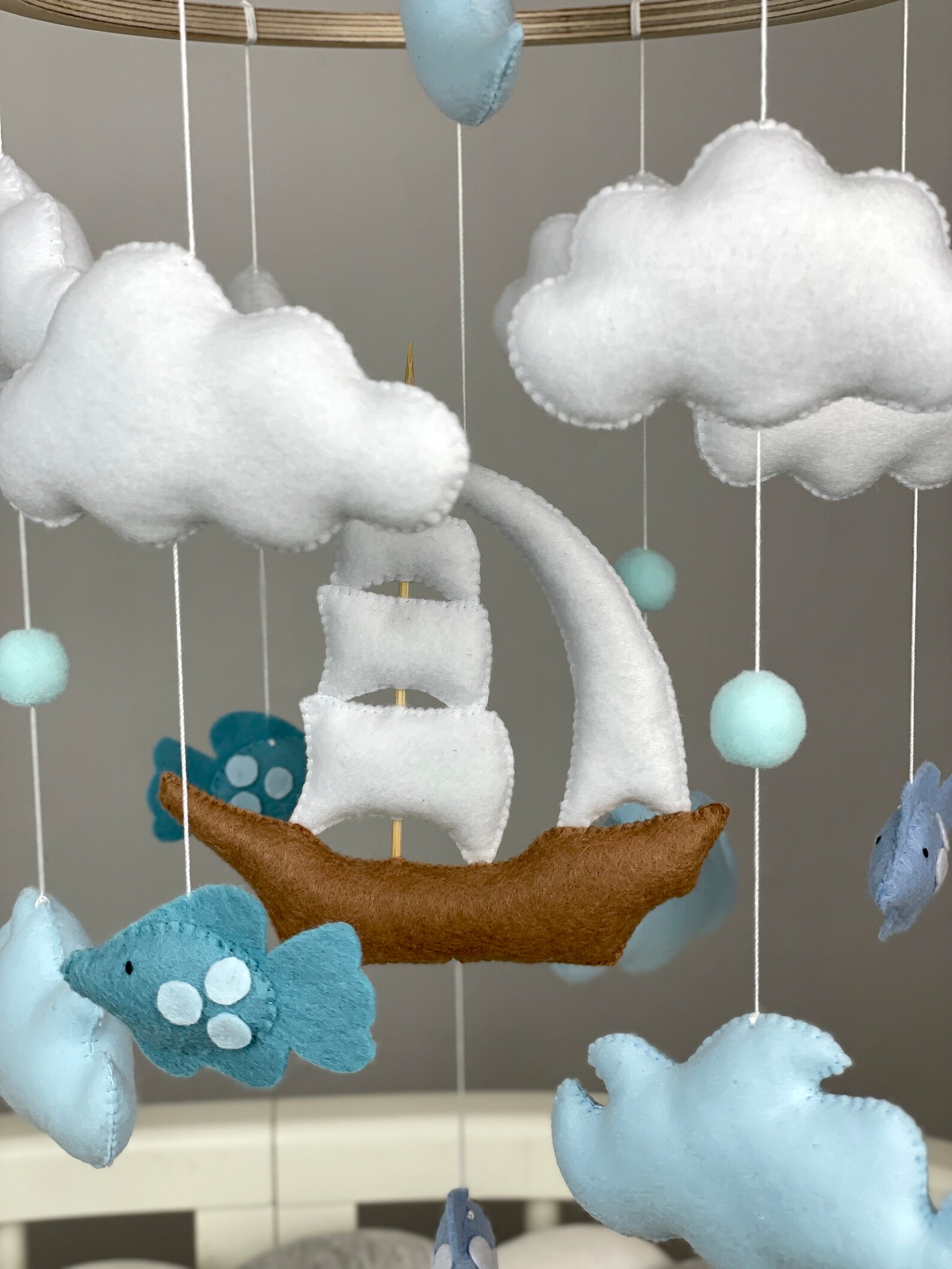 Ocean Baby Mobile Boy Ship Mobile Nautical Nursery Decor Baby Crib ...