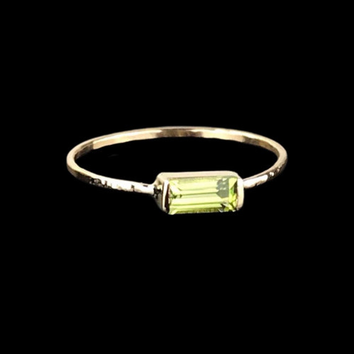Peridot Baguette Ring baguette Ring Baguette Peridot Ring - Etsy