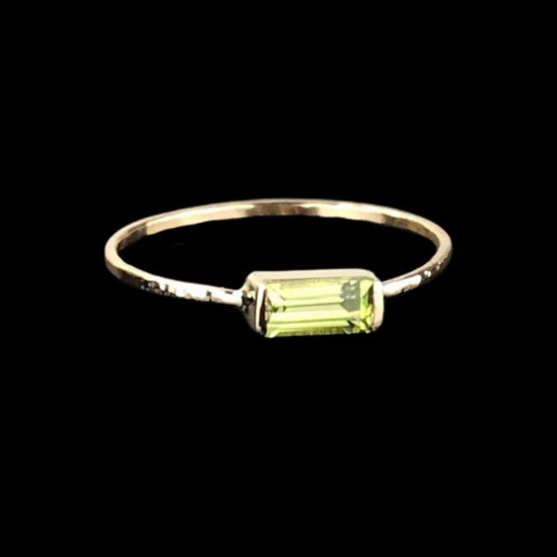 Peridot Baguette Ring baguette Ring Baguette Peridot Ring - Etsy