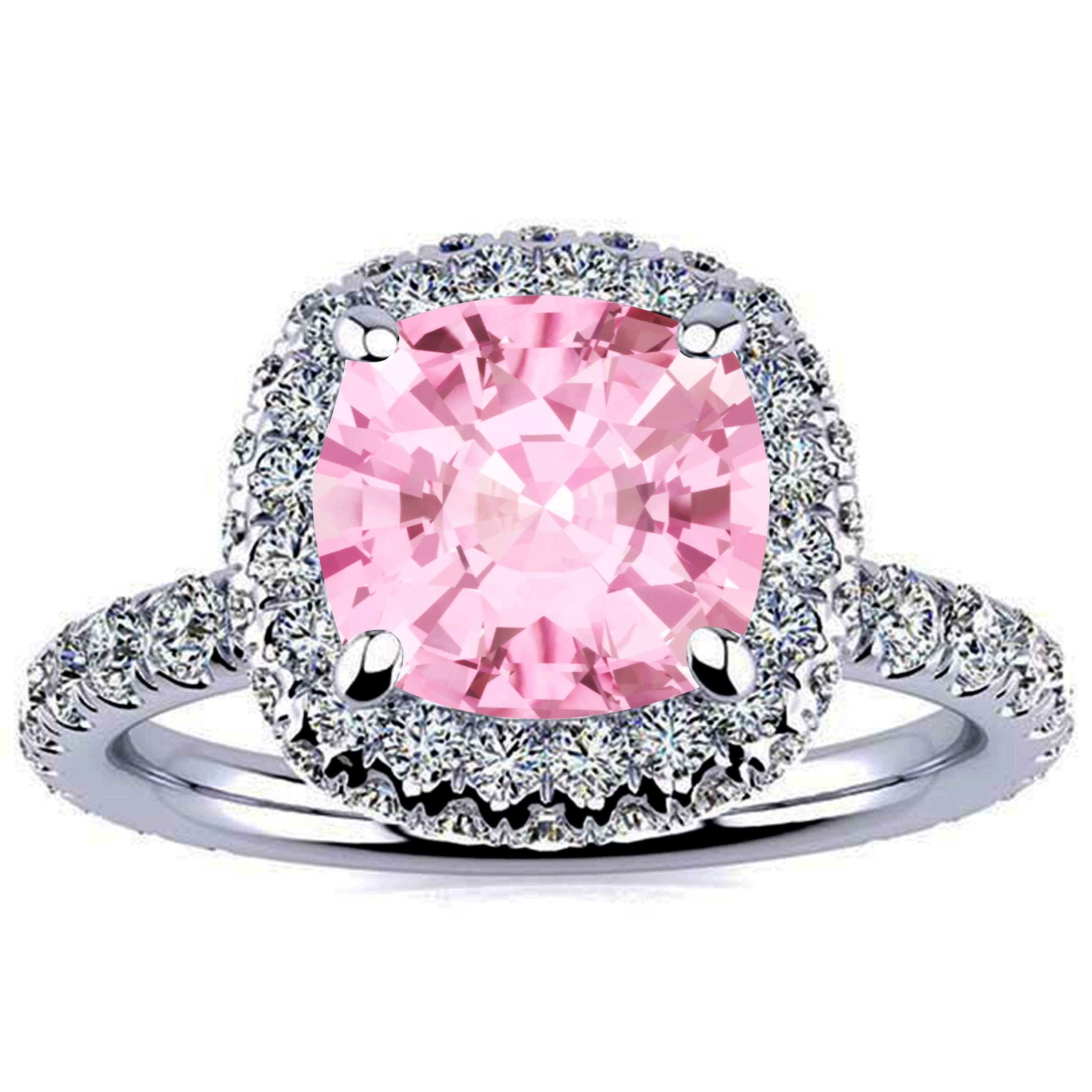 Pink Moissanite Engagement Rings