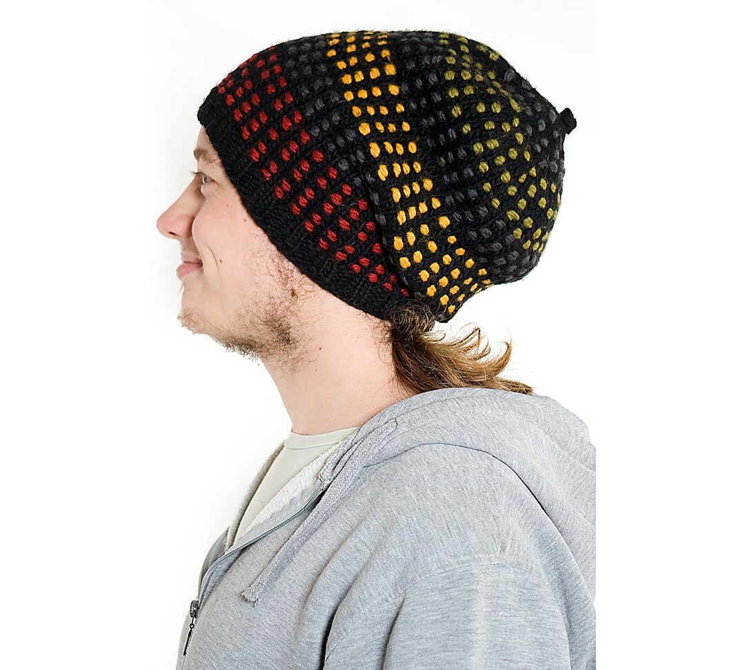 Laine mérinos faite à la main Slouchy Beanie 2 flop Winter Hat ...