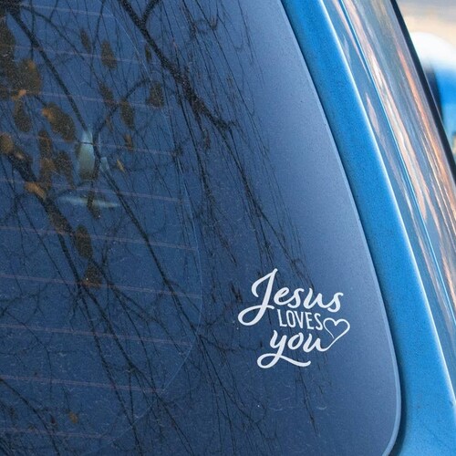Jesus Loves You Car Decal Christian Permanent Vinyl Decals / - Etsy