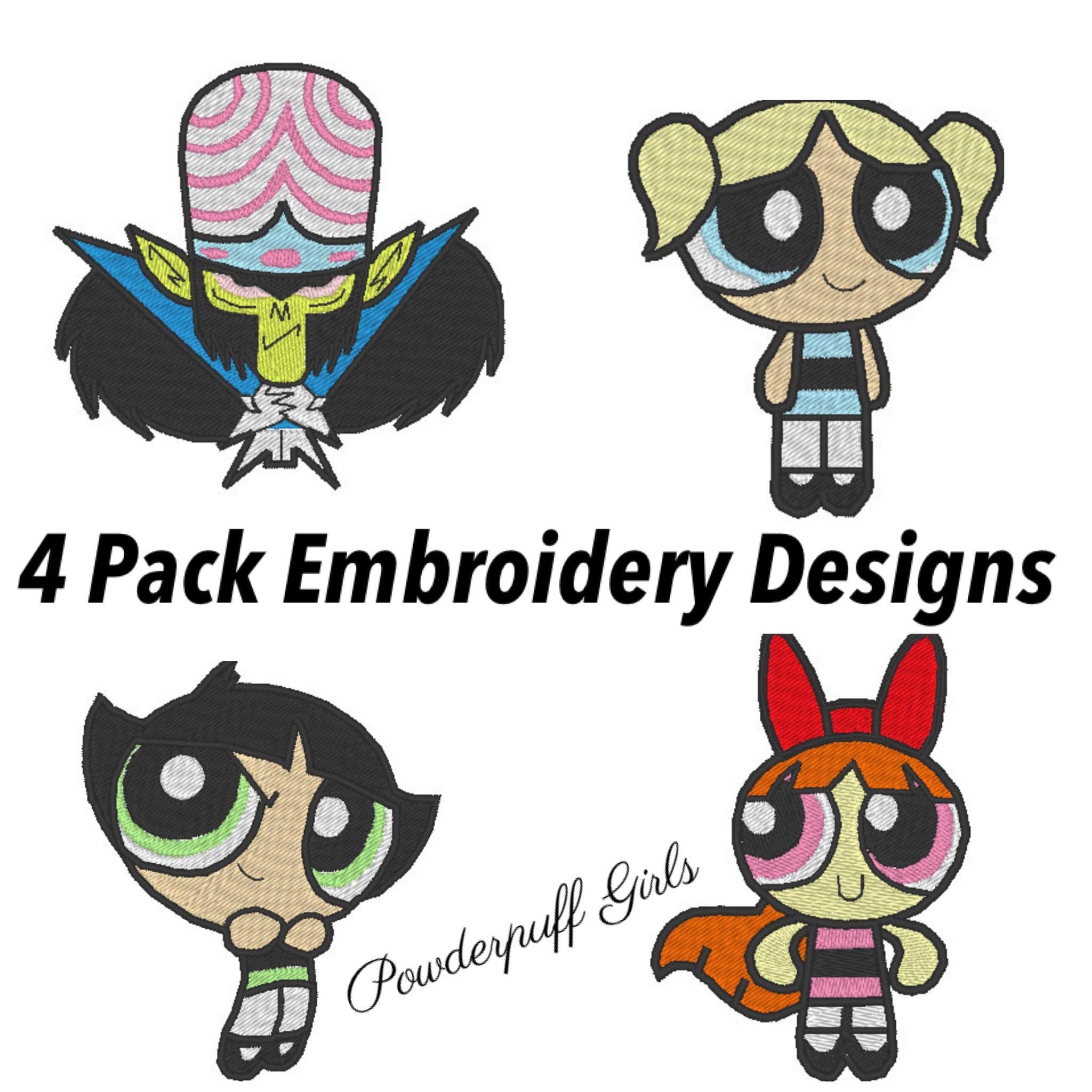 Powerpuff Girl Power Pack Embroidery Designs - Etsy