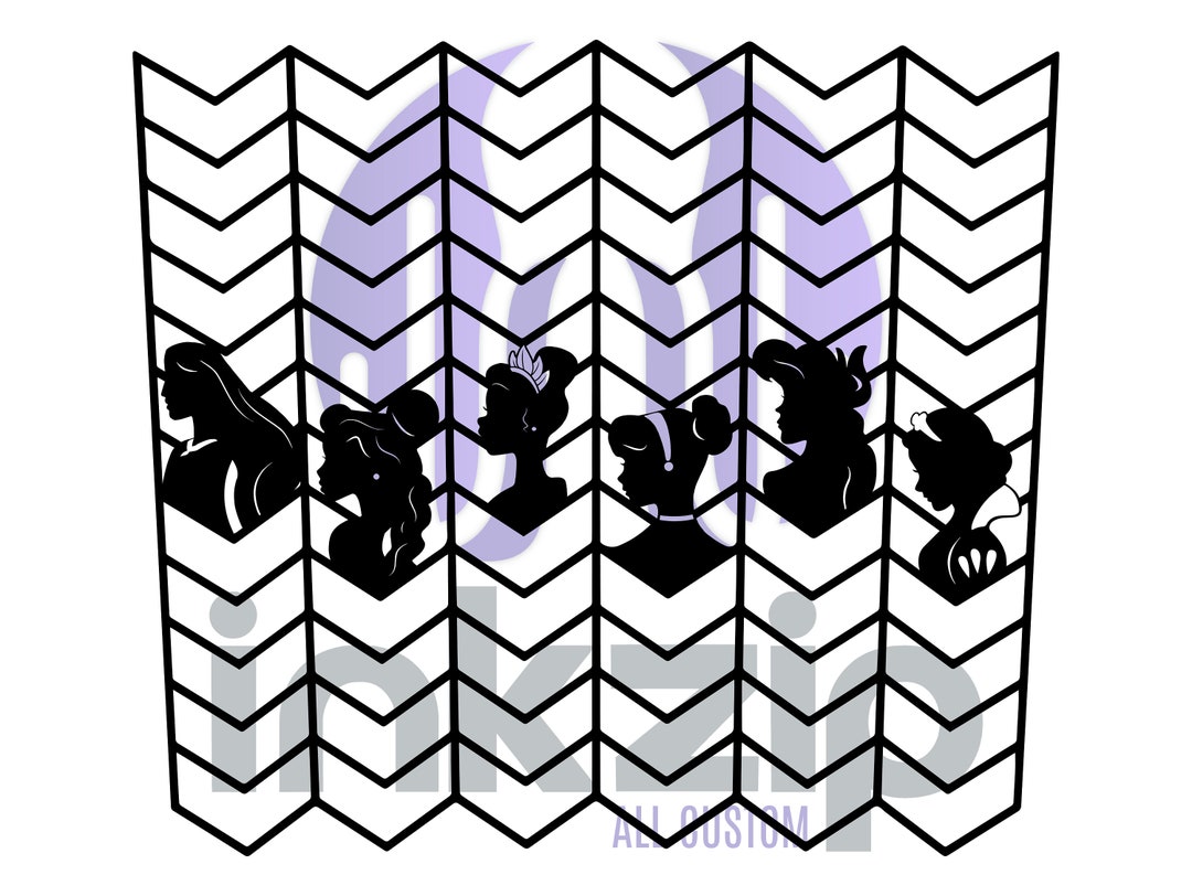 Princess TANGRAM TEMPLATE SVG 20oz Skinny Tapered - Etsy