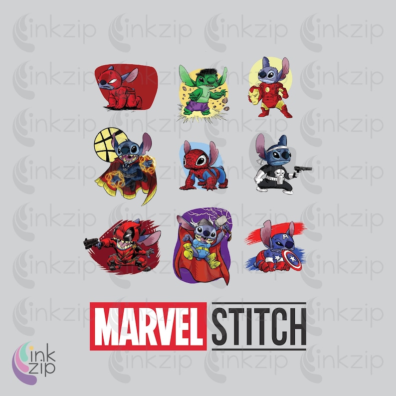 Comic Marvel Inspired Stitch Design PNG HDR File - Etsy