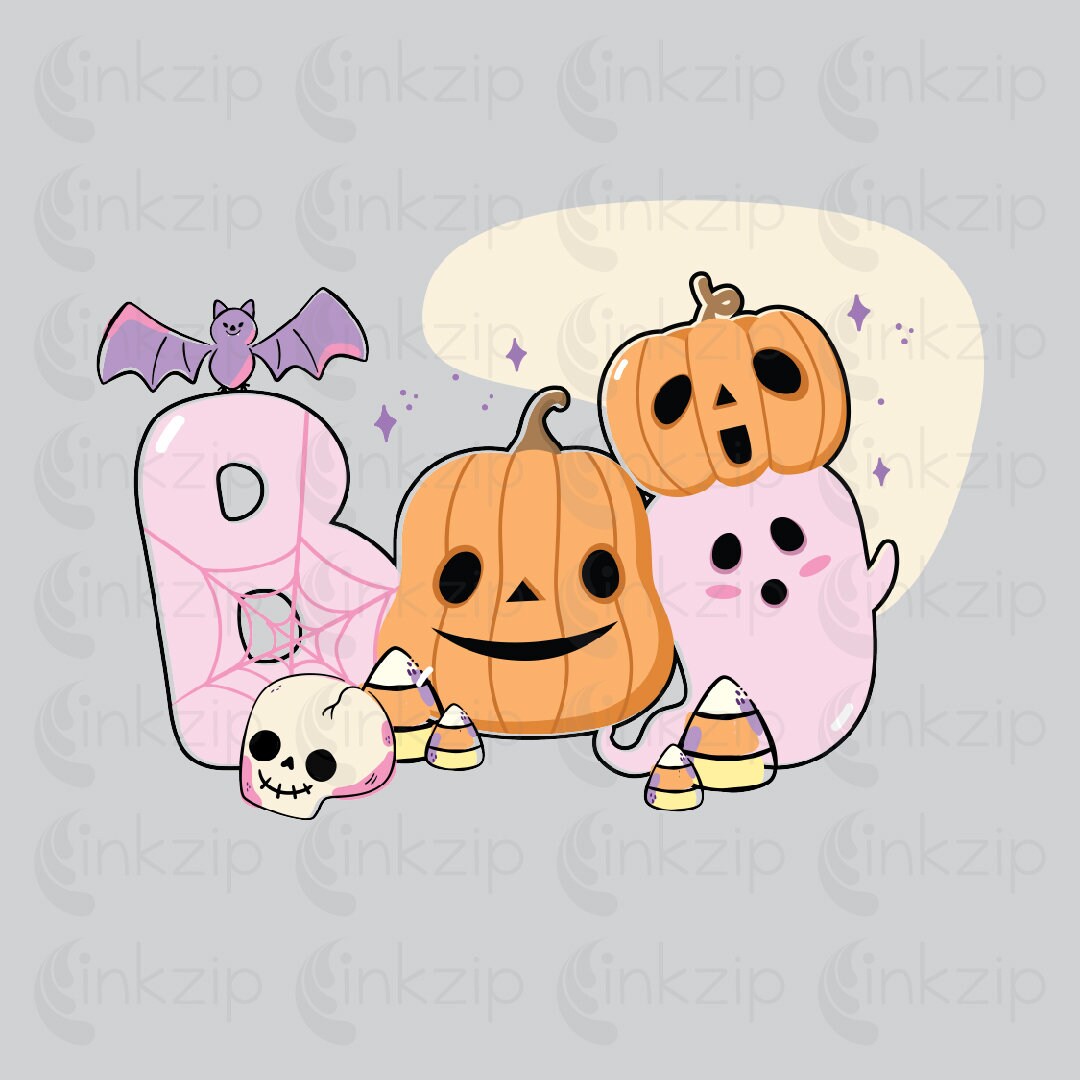 BOO Cute Pastel Colors Halloween PNG HDR File. Boo Design, Pastel ...