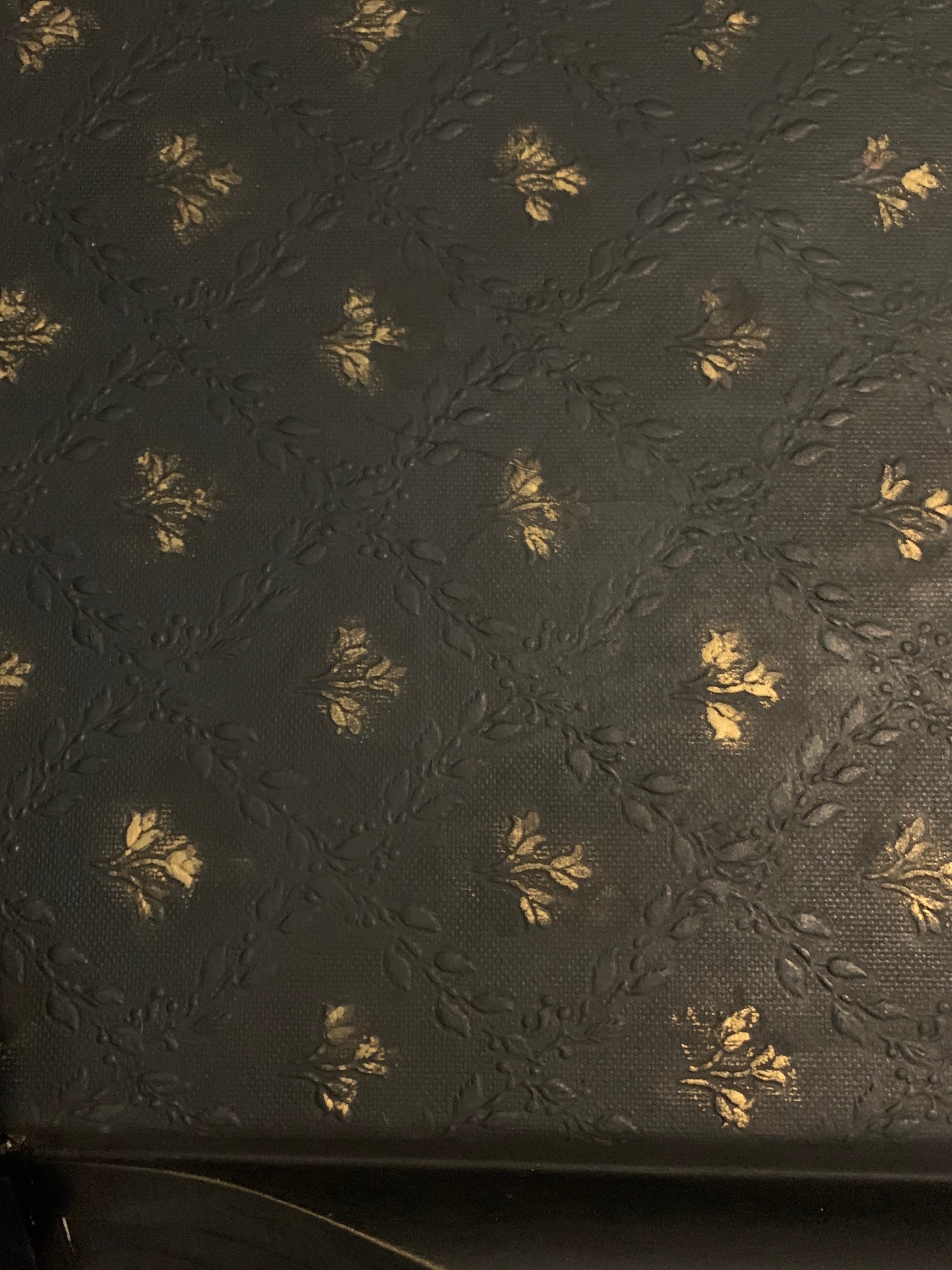 Hand Painted Secretary Desk With Embossed Wallpaper - Etsy