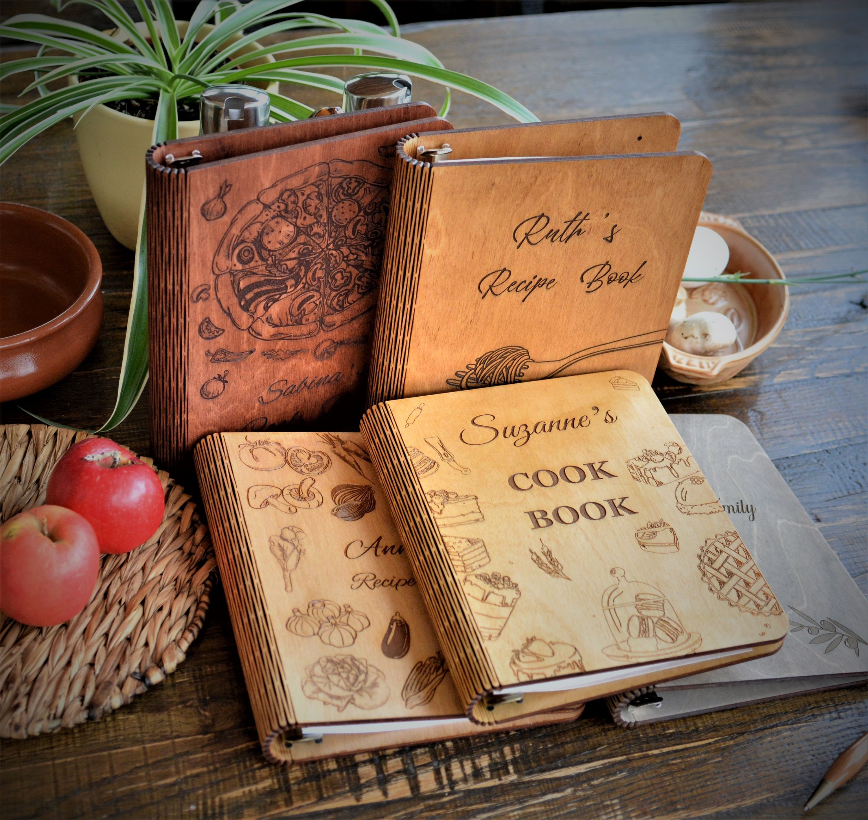 Personalized Cook Book Personalized Recipe Book Wooden - Etsy Personalized Cook Book Personalized Recipe Book Wooden - Etsy