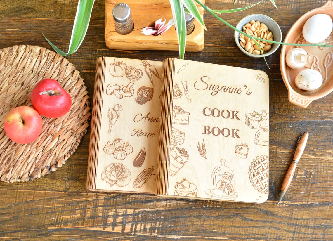 Personalized Cook Book Personalized Recipe Book Wooden - Etsy Personalized Cook Book Personalized Recipe Book Wooden - Etsy