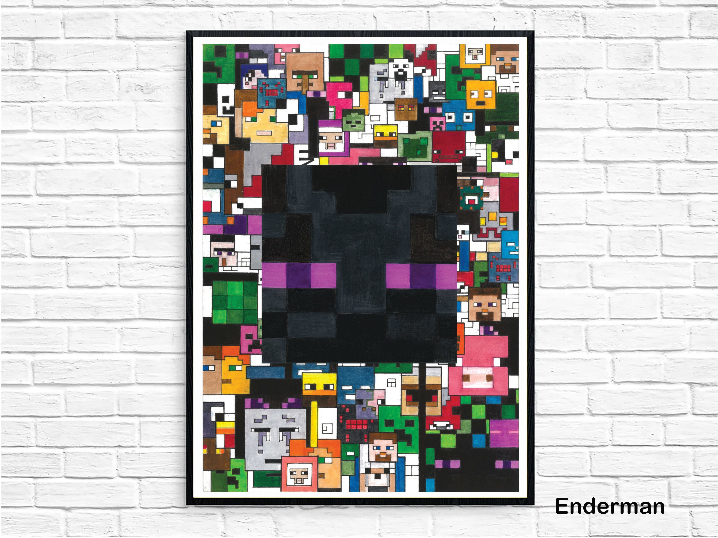Minecraft print Minecraft Character markers art wall art | Etsy