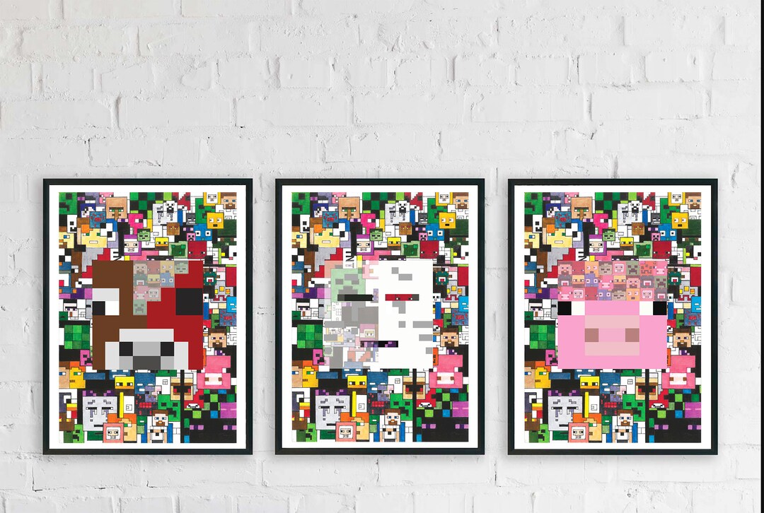 Minecraft Print, Markers Art, Original Drawing, Wall Art, Gaming Art ...