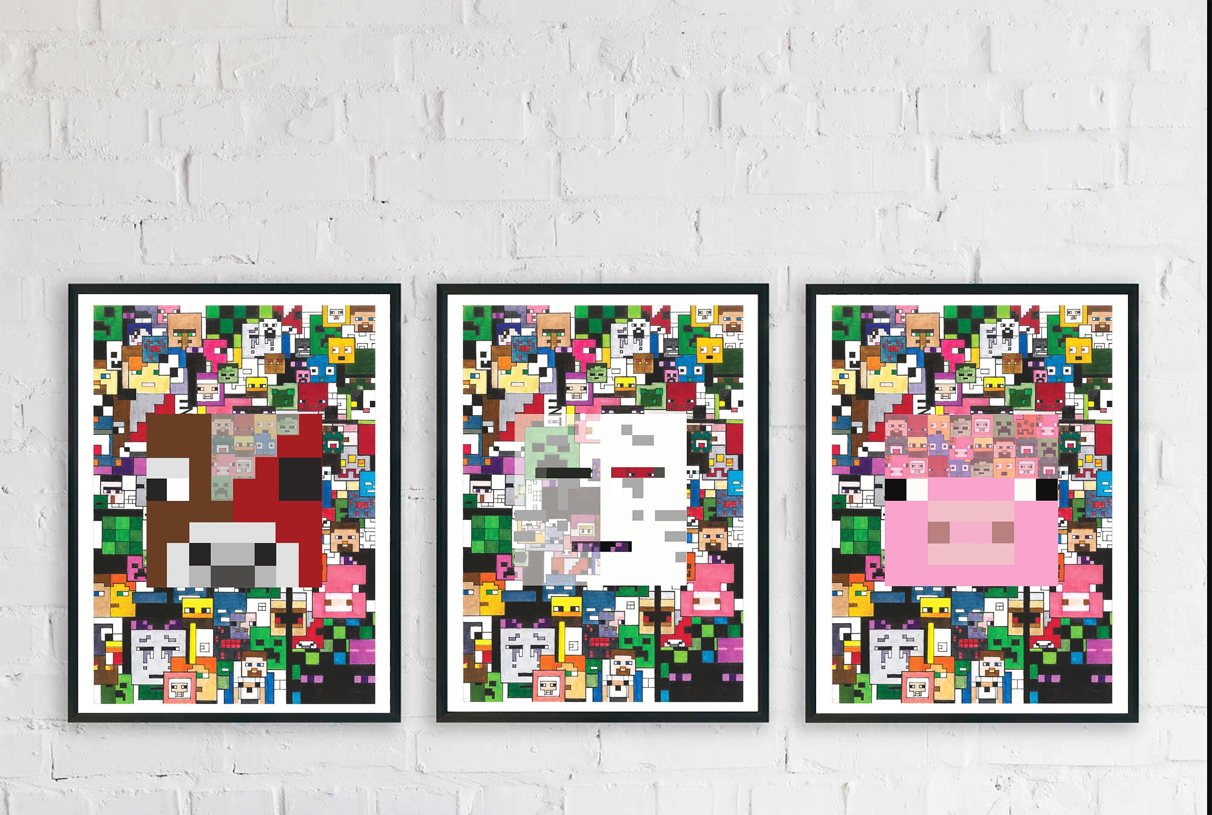Minecraft Print, Markers Art, Original Drawing, Wall Art, Gaming Art ...