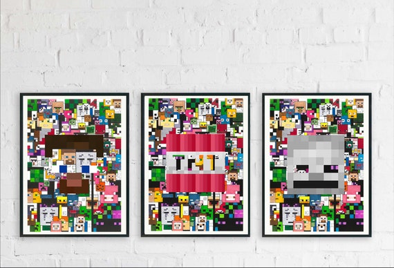 Minecraft Print Minecraft Character Markers Art Wall Art | Etsy