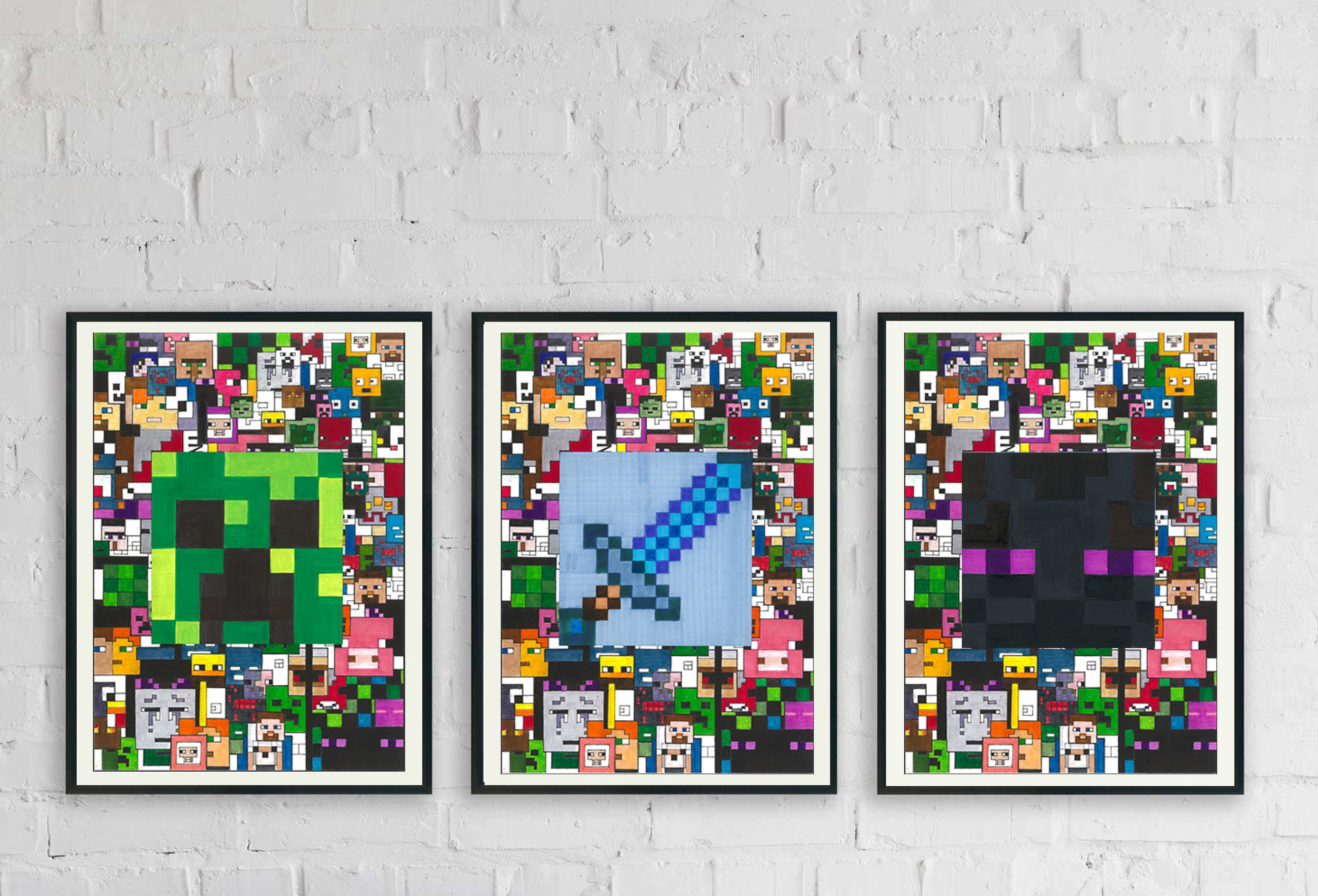 Minecraft print Minecraft Character markers art wall art | Etsy