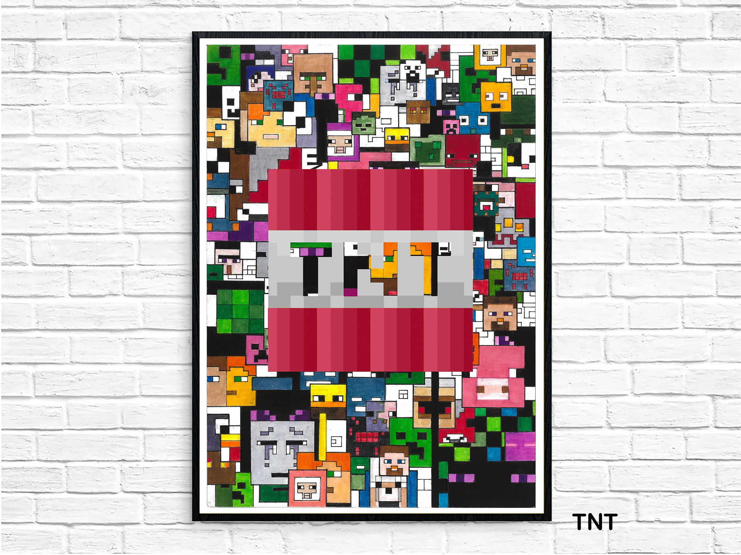 Minecraft Print, Minecraft Character, Markers Art, Wall Art, Gaming Art ...