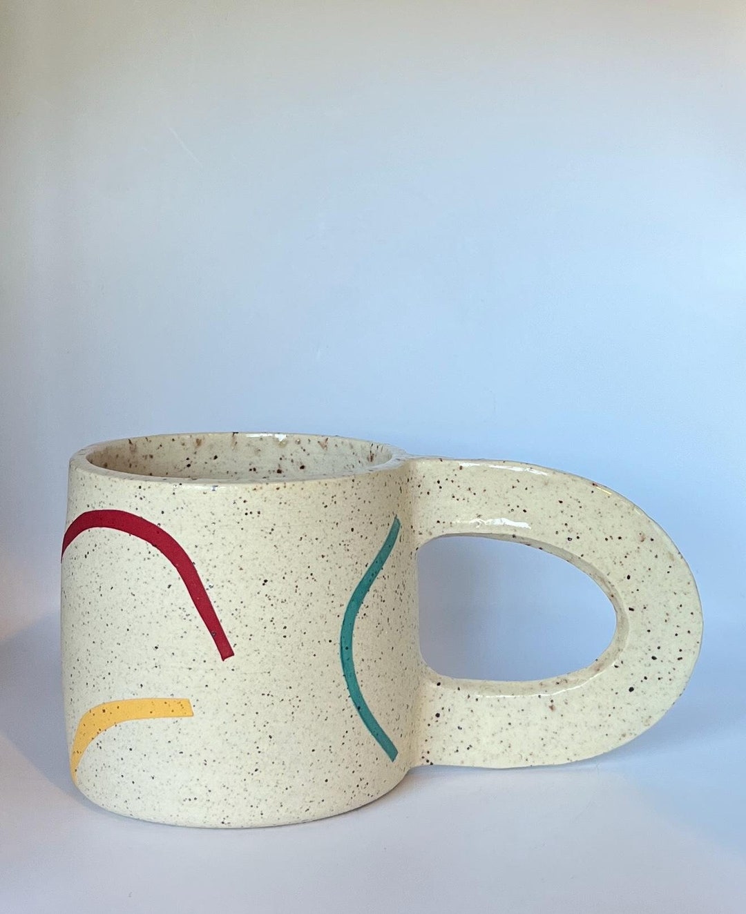 The Flat Inflatable Tube Man Mug, Handmade Ceramic Coffee Mug, Flat ...