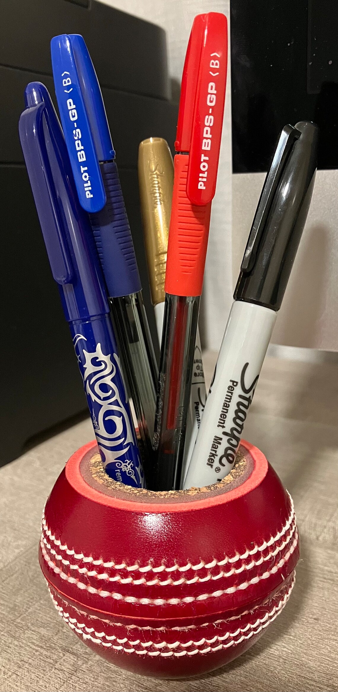 The Cricket Ball Pen Holder - Etsy