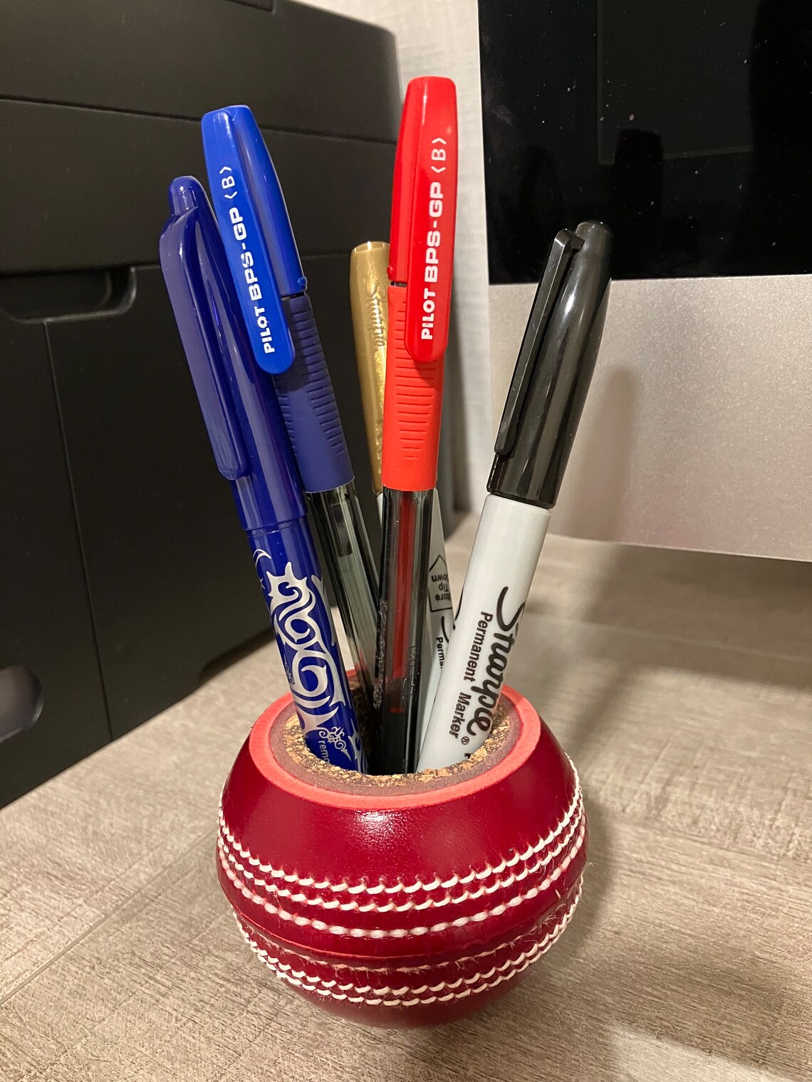 The Cricket Ball Pen Holder - Etsy