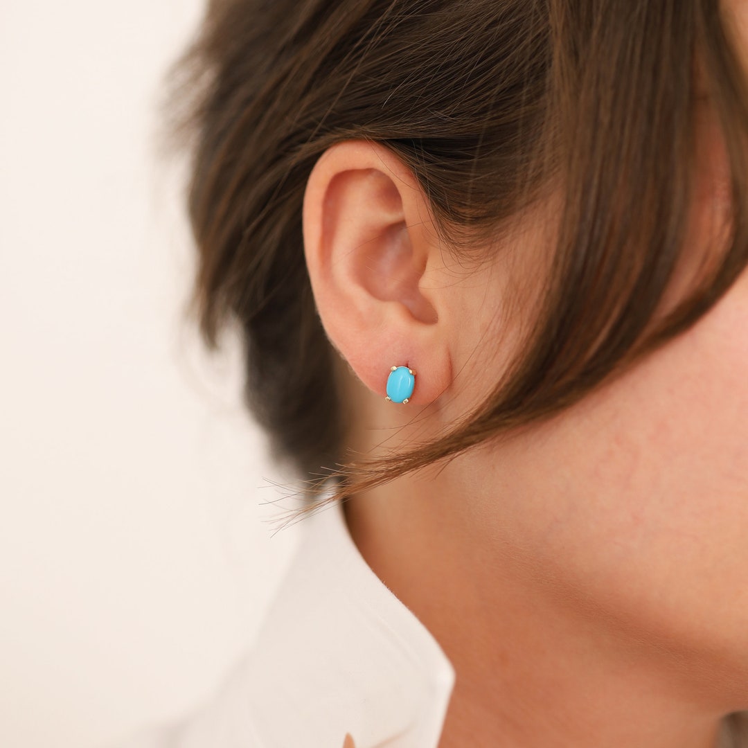 14K Gold Turquoise Earrings | Embodiment of Natural Beauty and ...