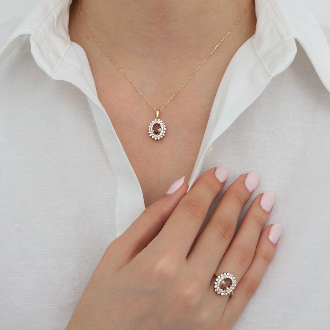 14k Gold Diaspore Necklace | Color-shifting Turkish Stone Pisces ...