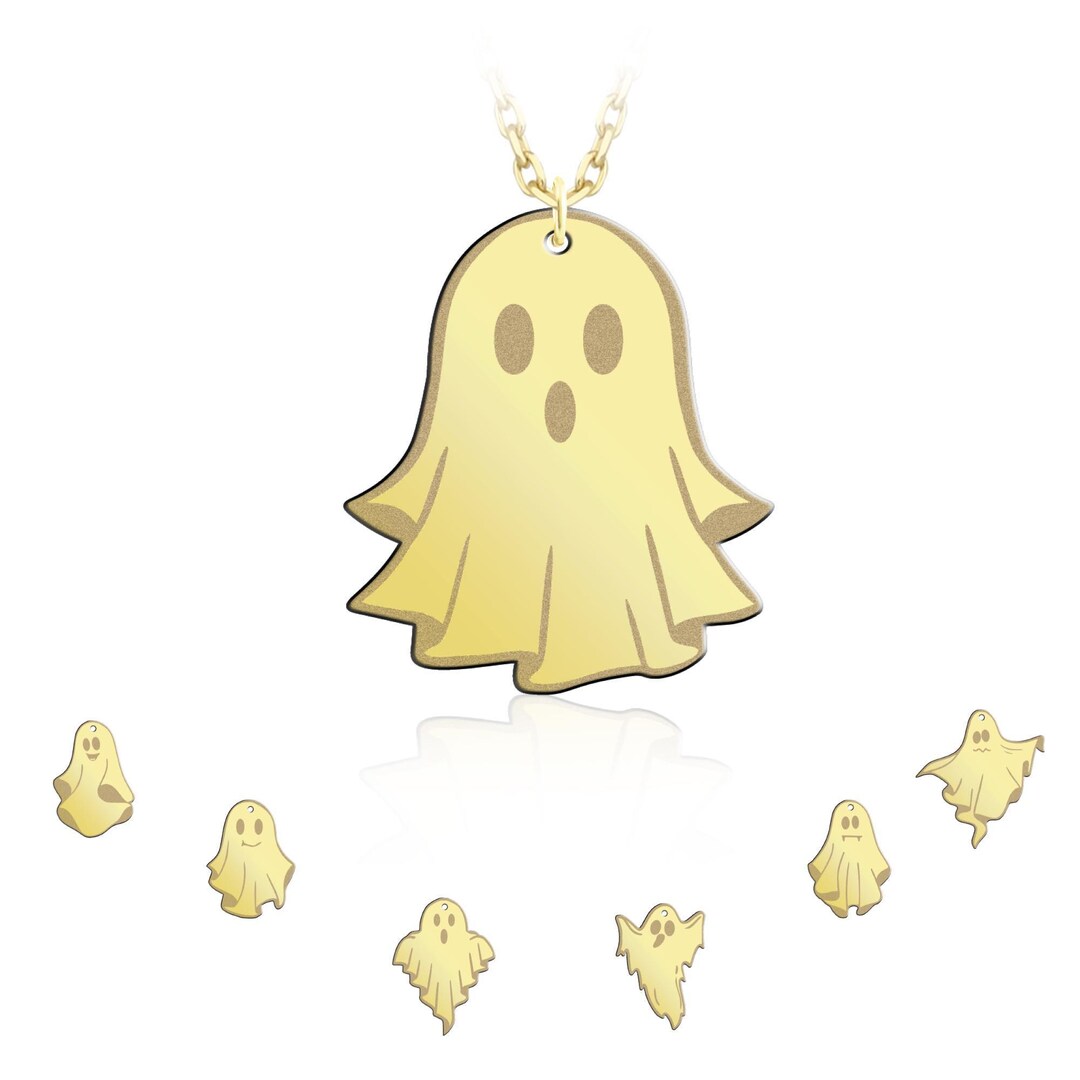 14k Gold Ghost Necklace | Minimalist Halloween Jewelry Gift - Etsy