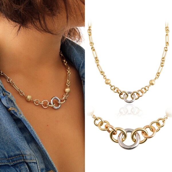 14k Gold Circle Necklace - Etsy